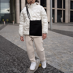 Muka Custom Small Crossbody Shoulder Bag with Logo, 7 x 9 Inch Canvas Zipper Handbags, Black Pet Photo Bag