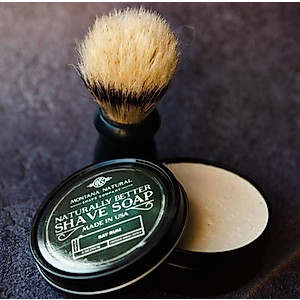 MNSC Tobacco Blossom Artisan Small Batch Shave Soap for a Naturally Better Shave - Smooth Shave, Hypoallergenic, Prevent Nicks, Cuts, and Razor Burn, Handcrafted in USA, All-Natural, Plant-Derived