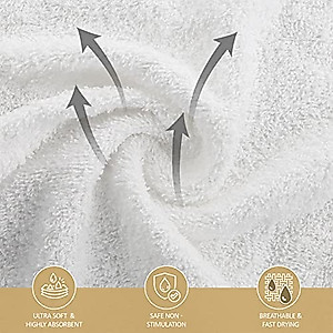 Utopia Towels - 12 Pack Viscose Luxury Wash Cloths Set (12 x 12 Inches) 100% Cotton Ring Spun, Highly Absorbent and Soft Feel Essential Washcloths for Bathroom, Face Towel, Gym and Spa (White)