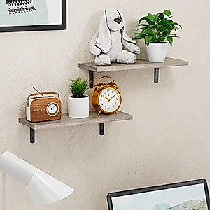 MDLUFFY Floating Shelves Set of 2 Home Decor Wall Mounted Rustic Retro Storage Shelf Rack for Office Bedroom Living Room