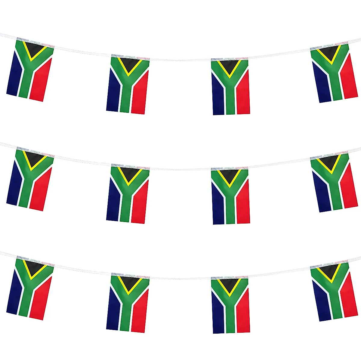ZXvZYT South Africa South African Flag Banner String,Small Mini South Africa Pennant flags,For Grand Opening,National Sports Events,Party Festival Decorations(50 Feet 38 Flags)