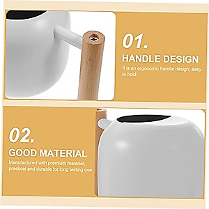 Watering Kettle Garden Watering Bucket Flower Watering can Watering can for Indoor Plants Flowers Succulent Watering Pot White Garden Supplies Water The Flowers Wooden Handle