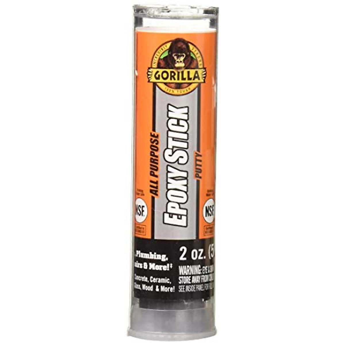 Gorilla All Purpose Epoxy Putty Stick, 2 Ounce, Grey, (Pack of 1)