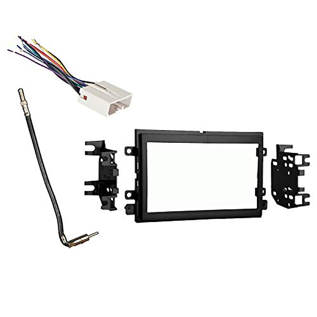 Compatible with Ford F 150 2007 2008 Double DIN Stereo Harness Radio Install Dash Kit Package