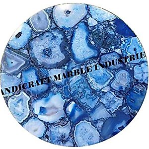33" Inch Blue Agate Round Coffee Table, Agate Table, Stone Coffee Table, Agate Table Top, Agate Coffee Table, Agate Side Table Home Decor