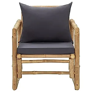 VRAXO Patio Chairs with Cushions 2 pcs Bamboo,Outdoor Chairs-47.08lbs