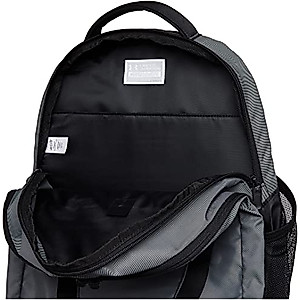 Under Armour Women's Hustle Signature Storm Backpack , (001) Black / Black / Metallic Tin , One Size Fits Most