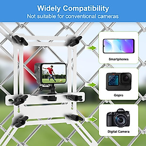 Fence Mount for Mevo Start, GoPro, iPhone, Phones, Digital Action Camera, to a Chain Link Fence for Recording Baseball,Softball and Tennis Games