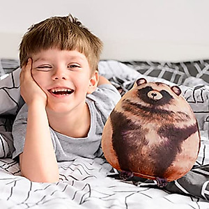 FOXHORSE Raccoon Plush Pillow - 12in Cute Stuffed Animals Plush Body Pillow - Soft Raccoon Plushies Home Decoration Gift for Kids Girlfriends (Raccoon)