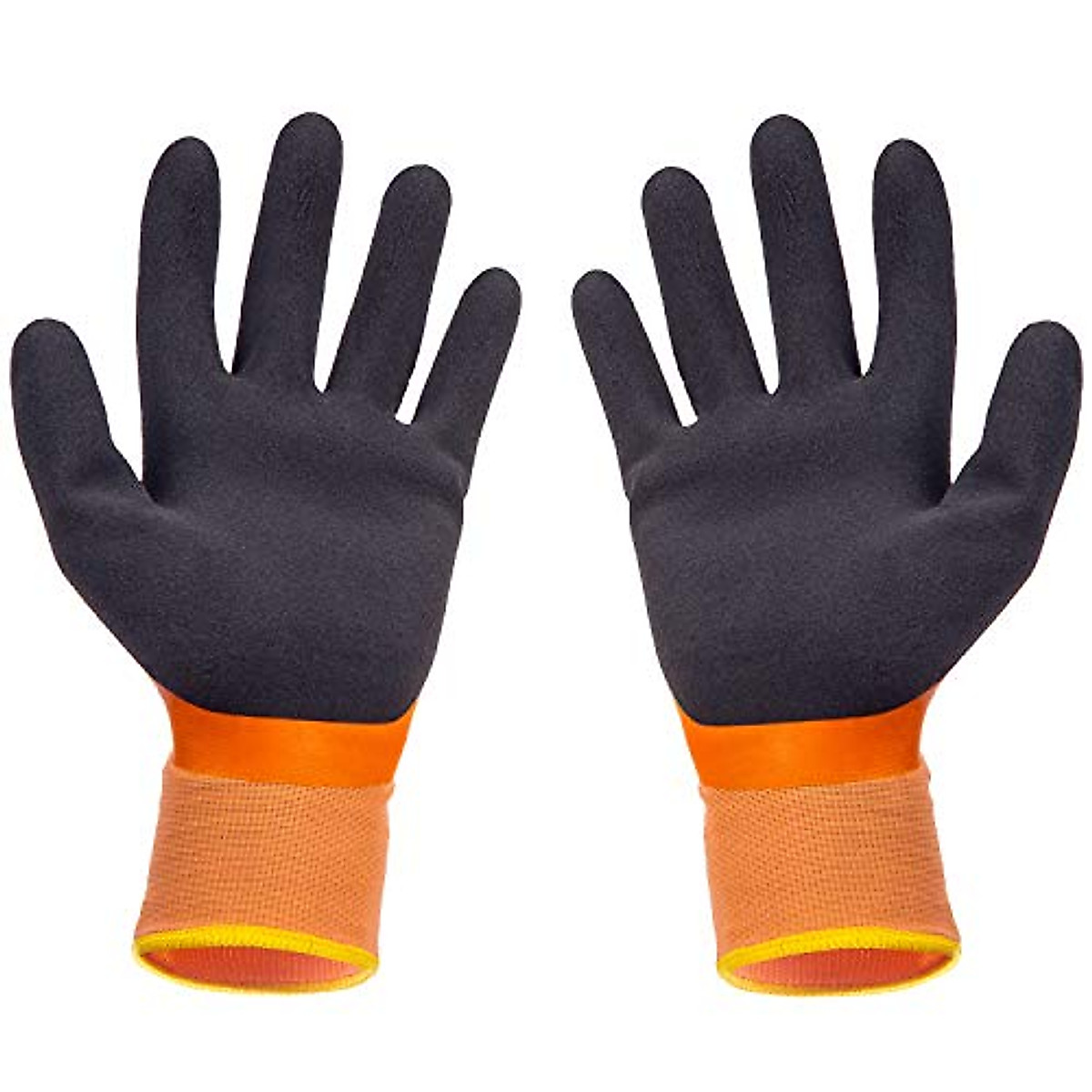 SAFEAT General Waterproof Work Gloves for Men and Women – Flexible, Double Coated Latex, Multipurpose, Sandy Grip Foam 1 Pair (Large)