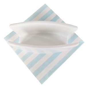 Sizikato Small White Ceramic Tabletop Napkin Holder for Kitchen Restaurant Home Decor