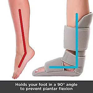 BraceAbility Padded 90 Degree Plantar Fasciitis Boot | Soft Night Splint to Stabilize Foot and Ankle, Stretches Plantar Fascia Ligament and Supports Achilles Tendon (Medium)