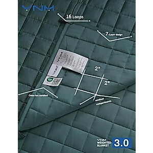 YnM Exclusive Kids Cooling Weighted Blanket, Smallest Compartments with Glass Beads, Bed Blanket for One Person of 60lbs, Ideal for Twin Bed (41x60 Inches, 7 Pounds, Sea Grass)