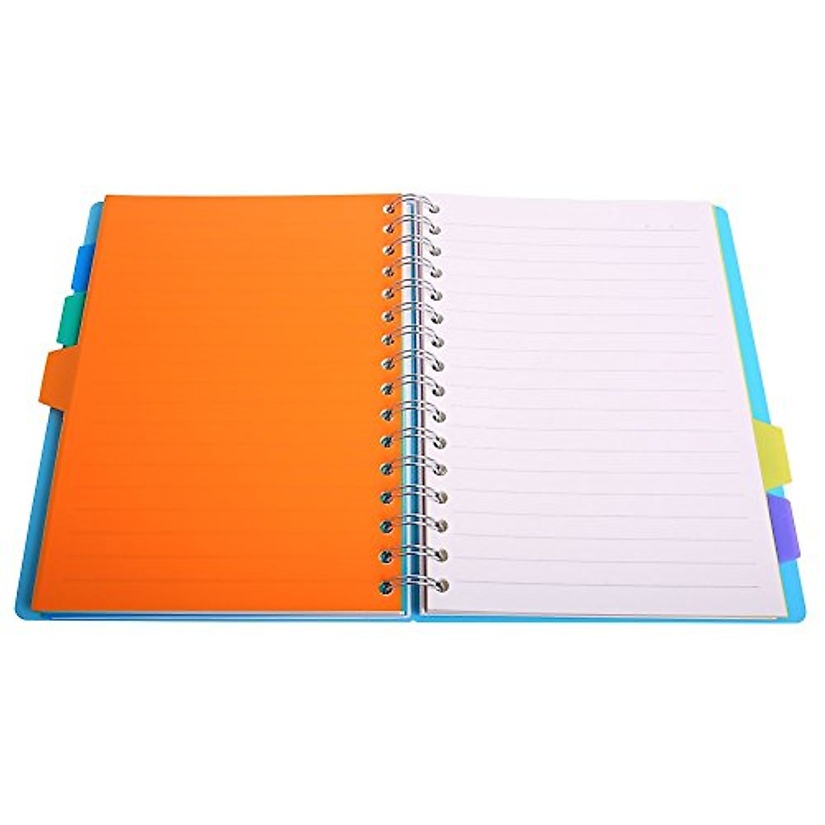 5 Subject Notebook, A5 Notebooks and Journals Spiral Bund, Wide Ruled, Lab Professional Notepad, Colored Dividers With Tabs, 5.7”×8.27”, 240 pages, Hardcover Memo Planner for School Kids Girls Women