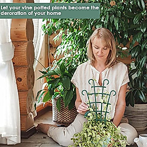 SunKrop 5 Pack Small Trellis for Potted Plants Indoor Outdoor, Tiny Stackable Plastic Climbing Stakes, Mini DIY Garden Support Trellis for Houseplants Hoya Pothos Vines Vegetables Flowers Stand Frame