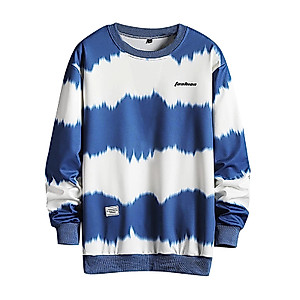 Ymosrh Mens Hoodies, Oversize Hoodies Sweatshirt Plain Hoodies for Women Multipack Blank Hoodie Cotton Men's New Stripe Autumn Blouse Casual Fashion Long Sleeve Top Shirt Pullover Fleece (5XL, Blue)