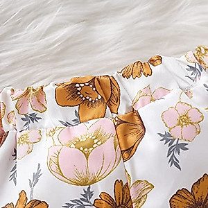 Little Girls Clothes Size 7-8 Toddler Boys Girls Long Sleeve Prints Pullover Tops Flowers Blanket (Brown, 12-18 Years)