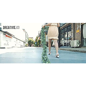 DREATIVE CO 9.2ft Eucalyptus Garland Thick - Faux Greenery Garland Leaves - Artificial Eucalyptus Vines - Eucalyptus for Wedding - Christmas Garland Home and Room Decor - Table Runner Indoor Outdoor