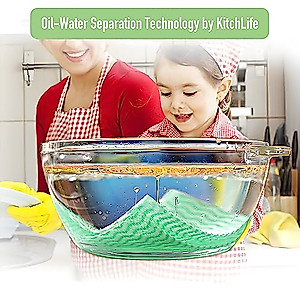 KitchLife Reusable Bamboo Paper Towels with Oil-Water Separation Technology, 1 Roll = 10 Months Supply - Washable and Recycled Paper Rollss, Eco Friendly Gift, Jungle Green