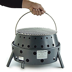 Volcano Grills 3-Fuel Portable Camping Stove/Fire Pit, Charcoal, Collapses down to 5 inches; for convenient portability and storage (VL-20-300)