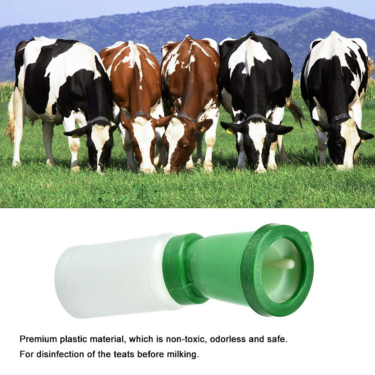 Teat Dip Cup, Goat Milk Cup Non Reflow Nipple Dip Cup Cow Sheep Goat Nipple Teat Green Milking Products