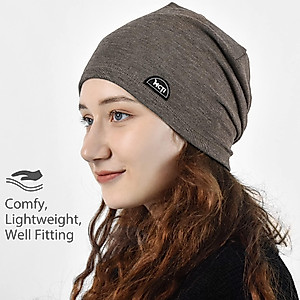 MCTi Slouchy Beanie for Men Women, Winter Warm Stretchy Skull Cap Hat Lightweight for Running Cycling