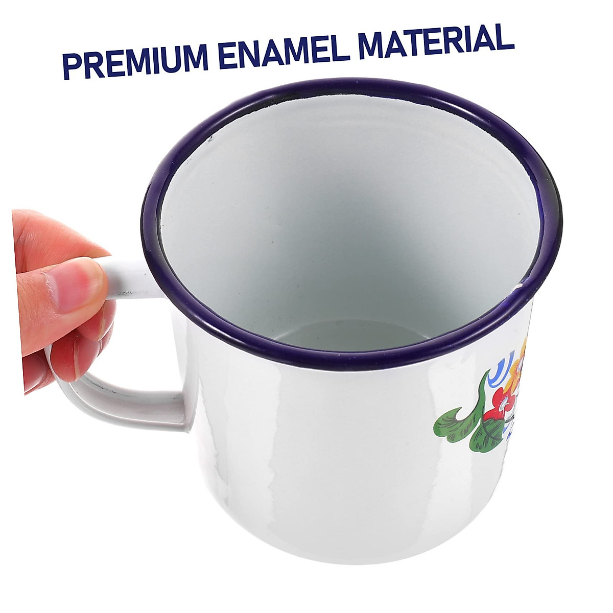 CIYODO Tin Cup 2pcs -proof with Smooth Pattern Coffee Element Table Teacup Camping Home Drinking Cup Chinese Delicate Milk for Lid Wine Mugs Catering Retro Vintage Coffee Mugs