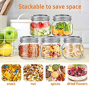 Aliggbent Mason Jars 8 oz, 30pcs Reusable Mason Jars with Regular Airtight Lids and Bands, Clear Small Mason Jars, 1/2 Pint Glass Canning Jars for Jelly, Overnight Oats, Jam, Fruit, Yogurt, Crafts