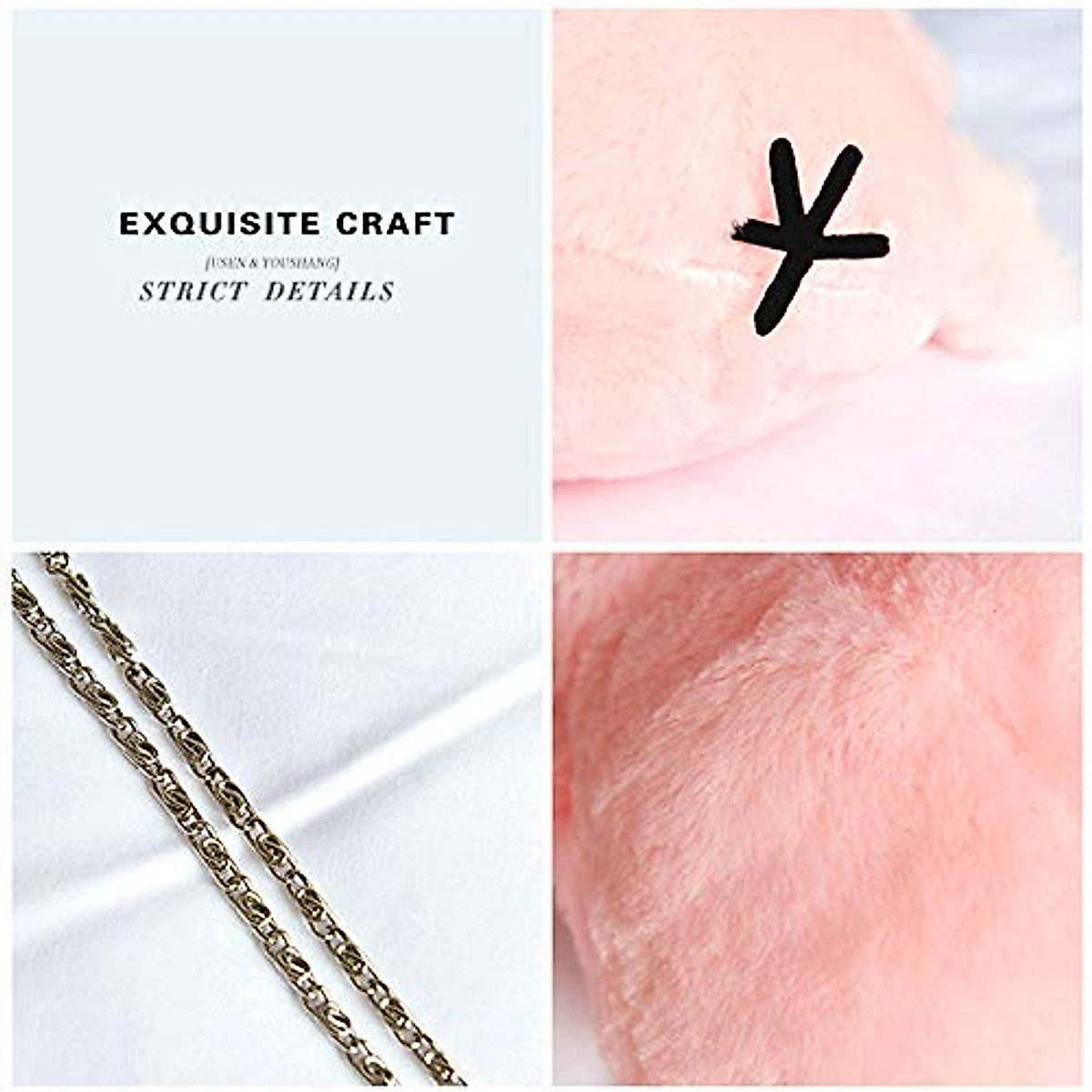 Techcircle Cute Chick Purse Crossbody Fluffy Fur Coin Wallet Chain Pouch-Yellow