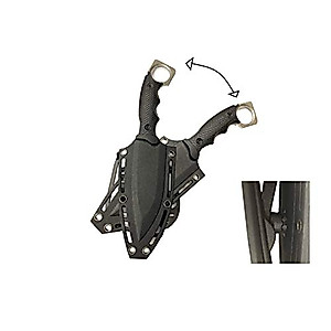 S-TEC 9" Full Tang Tactical Knife with ABS Swivel Sheath - GEN 2 - (Brilliant Silver)