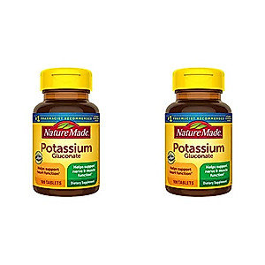 Nature Made Potassium Gluconate 550mg, 100 Tablets (Pack of 2)
