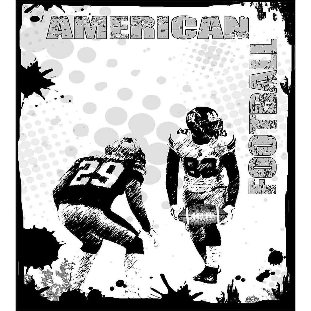 Ambesonne Sports Duvet Cover Set, Grungy American Football Image International Team World Cup Kick Play Speed Victory, Decorative 3 Piece Bedding Set with 2 Pillow Shams, Queen Size, White Charcoal