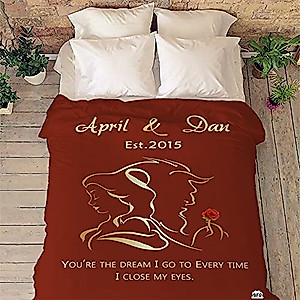 Premium Customized Beauty & Beast Blanket Gift for Valentine……