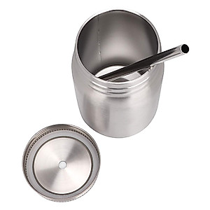 HERCHR Stainless Steel Insulated Mason Jar, Mason Jar Mugs with Lid and Straw Stemless Wine Glass for Travel Mugs, 700ml