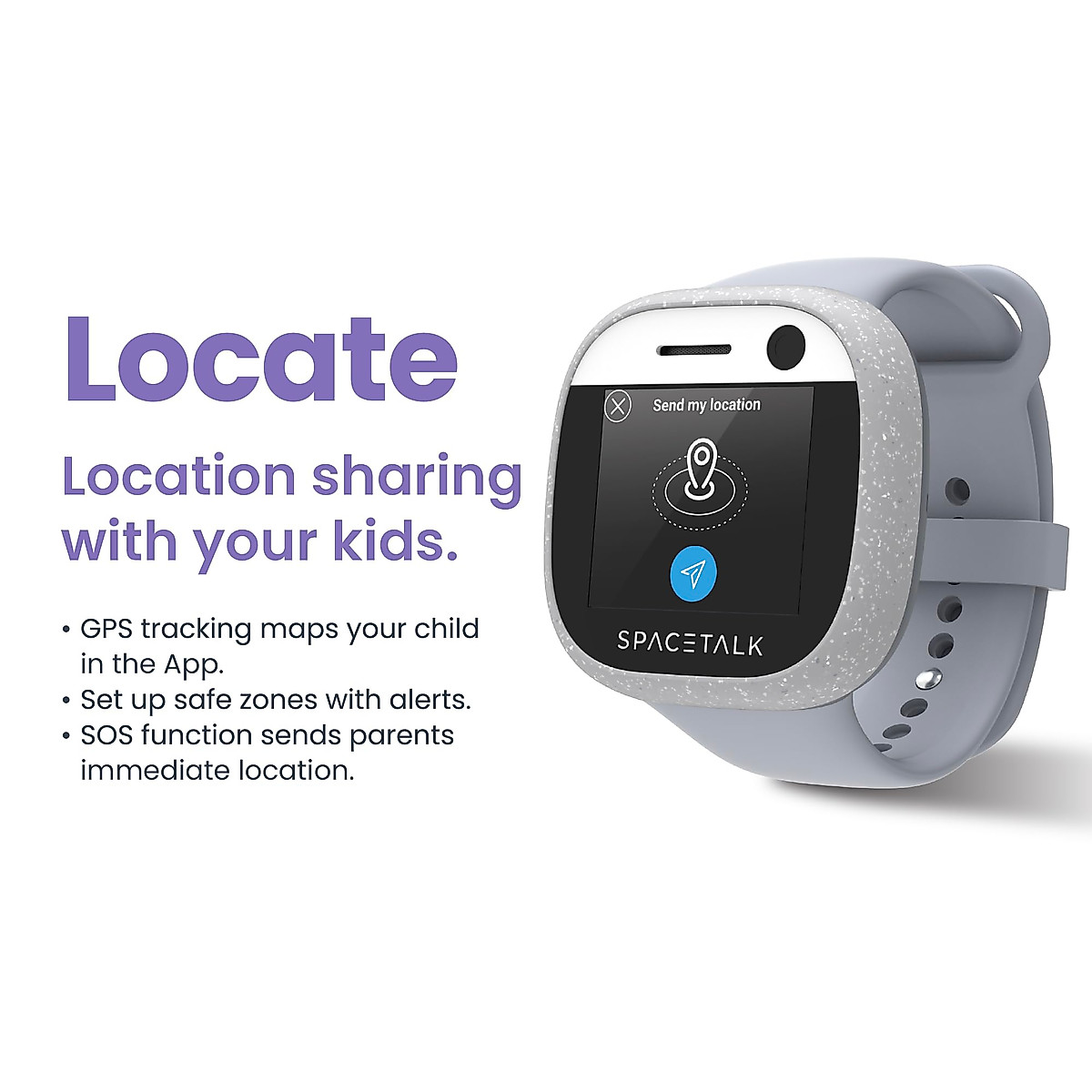 SPACETALK Adventurer 4G Kids Smart Watch with Phone and GPS Tracker - US ONLY - Ages 4-12, SIM Included, Texting, SOS Button, Camera, School Mode - Sky Blue