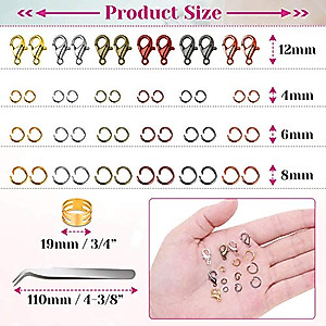 Jump Rings for Jewelry Making, Cridoz 2340Pcs Open Jump Rings and Lobster Clasps Jewelry Making Supplies Kit for Necklace and Jewelry Repair