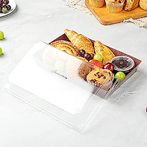 Restaurantware Matsuri Vision Clear Plastic Lid - Fits Large Sushi Tray - 100 count box