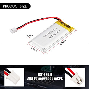 YDL 3.7V 500mAh 502248 Lipo battery Rechargeable Lithium Polymer ion Battery Pack with PH2.0mm JST Connector