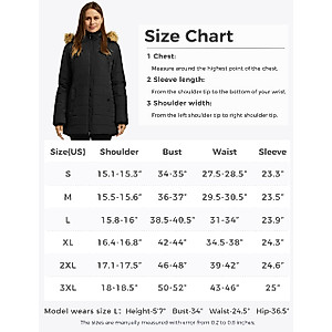 wantdo Women's Recycled Windproof Winter Coat Thicken Long Puffer Coat Black XL