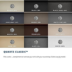 Elkay Quartz Classic ELG250RWH0 White Offset Double Bowl Top Mount Sink