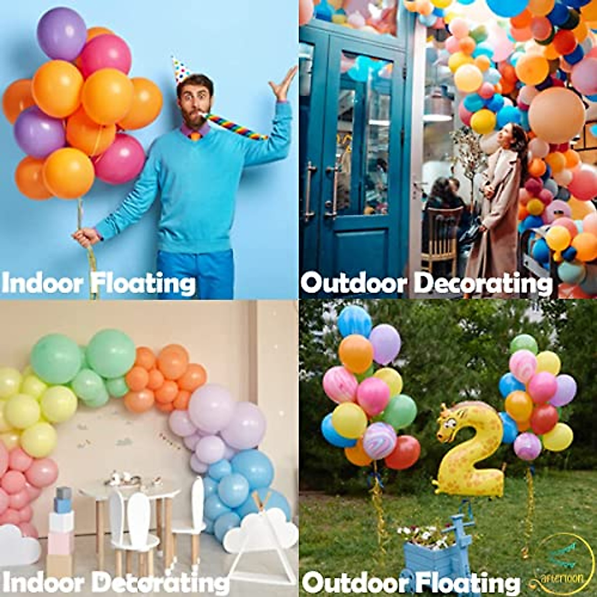 AFTERLOON® Biodegradable Mini Balloons 100 pcs Pearlized Caribbean Blue 5 Inch, Pearlescent Thickened Extra Strong Latex Helium Float, Baby Gender Reveal Garland Wedding Birthday Party Decorations