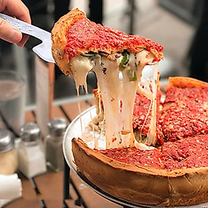 50 PCS Disposable Plastic Cake Cutter and Server Clear Cake Plastic Server Cutter Plastic Cake Server Cutting for Pie Tart Cake Dessert Pizza Pastry, Baking Cutter Holder Transfer for Kitchen Wedding