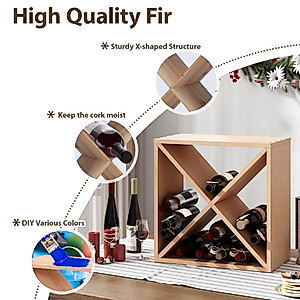 JAXPETY Stackable Wine Rack 48 Bottle Liquor Display Storage Cube Free Standing Floor Wine Cabinet for Cellar & Kitchen