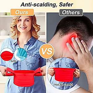 Silicone Slow Cooker Liners, Slow Cooker Divider Insert, Slow Cooker Divider Liners, Compatible with Crockpot 6 QT Oval Slow Cooker, Reusable, Leak-Proof Dishwasher Safe Slow Cooking Liner, Red & Blue