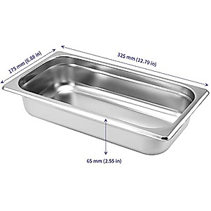 SOUJAP Steam Pan 1/3 Size x 2.5 Inch Deep, 8 Pack Stainless Steel Anti-Jamming Food Cooking Pan, Steam Table Pan, Hotel Pan for Buffet, Restaurants, Catering Supplies