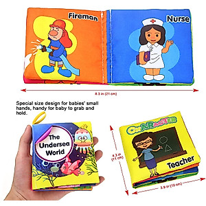 Coolplay Baby's First Non-Toxic Soft Cloth Book Set, Crinkle Books Friction with Rustling Sound - Pack of 8