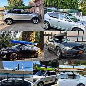 Alfa Gear Heavy Duty Hood and Trunk Straps,16.4ft 1/4" Ratchet Tie Down Rope Ultimate Solution kit for Trailing The Kayak/Canoe/SUP/Surfboard