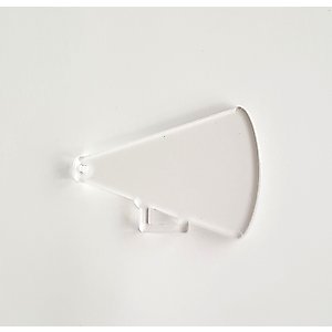 25 Acrylic Keychains Blank Megaphone Clear 1/8" Thick (Optional Key Ring) (3" with Key Ring)