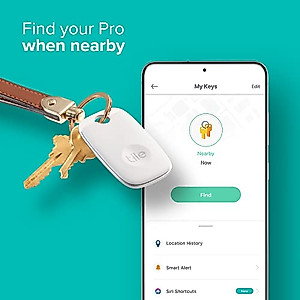 Tile Pro (2022), 2-Pack (Black/White). Powerful Bluetooth Tracker, Keys Finder and Item Locator for Keys, Bags, and More; Up to 400 ft Range. Water-Resistant. Phone Finder. iOS & Android Compatible