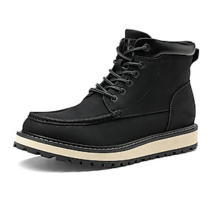 Bruno Marc Men's Moc Toe Boot Fashion Comfort Casual Wedge Boots Black Size 11, SBCH2302M-1